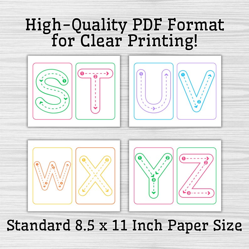 Uppercase Alphabet Tracing Cards: Preschool Handwriting Practice ...