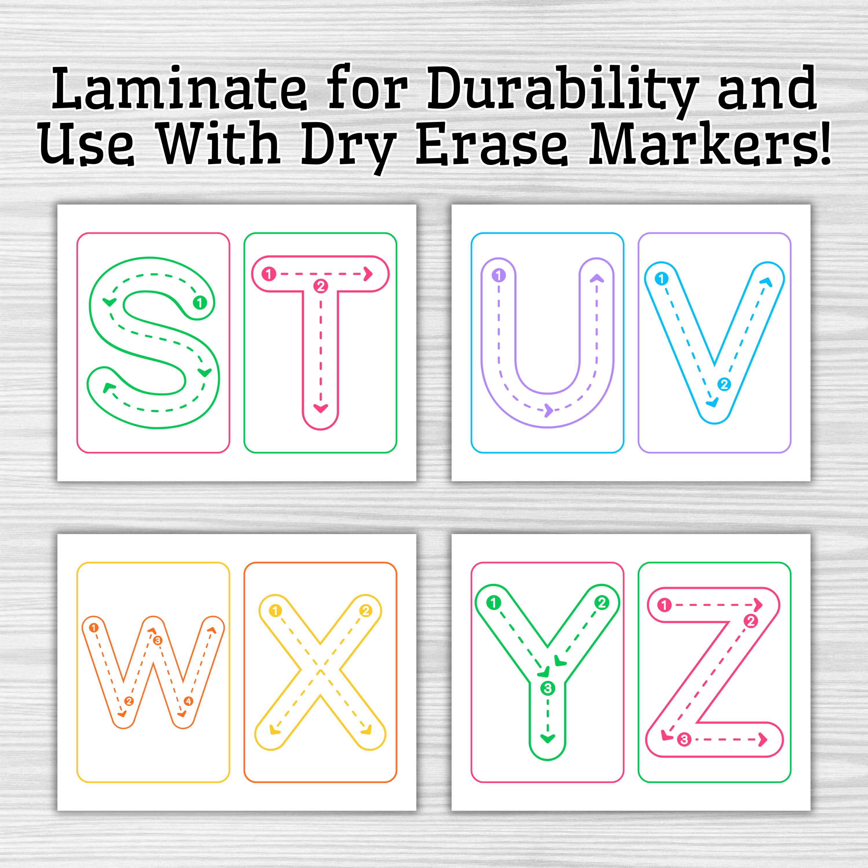 Uppercase Alphabet Tracing Cards: Preschool Handwriting Practice ...