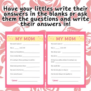 Mother's Day Questionnaire for Kids: Printable Activity (digital ...
