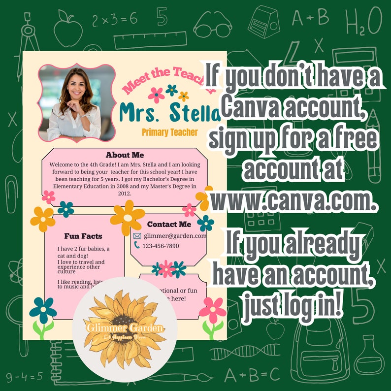 Editable Meet the Teacher Template: Back-to-school Introduction (canva ...