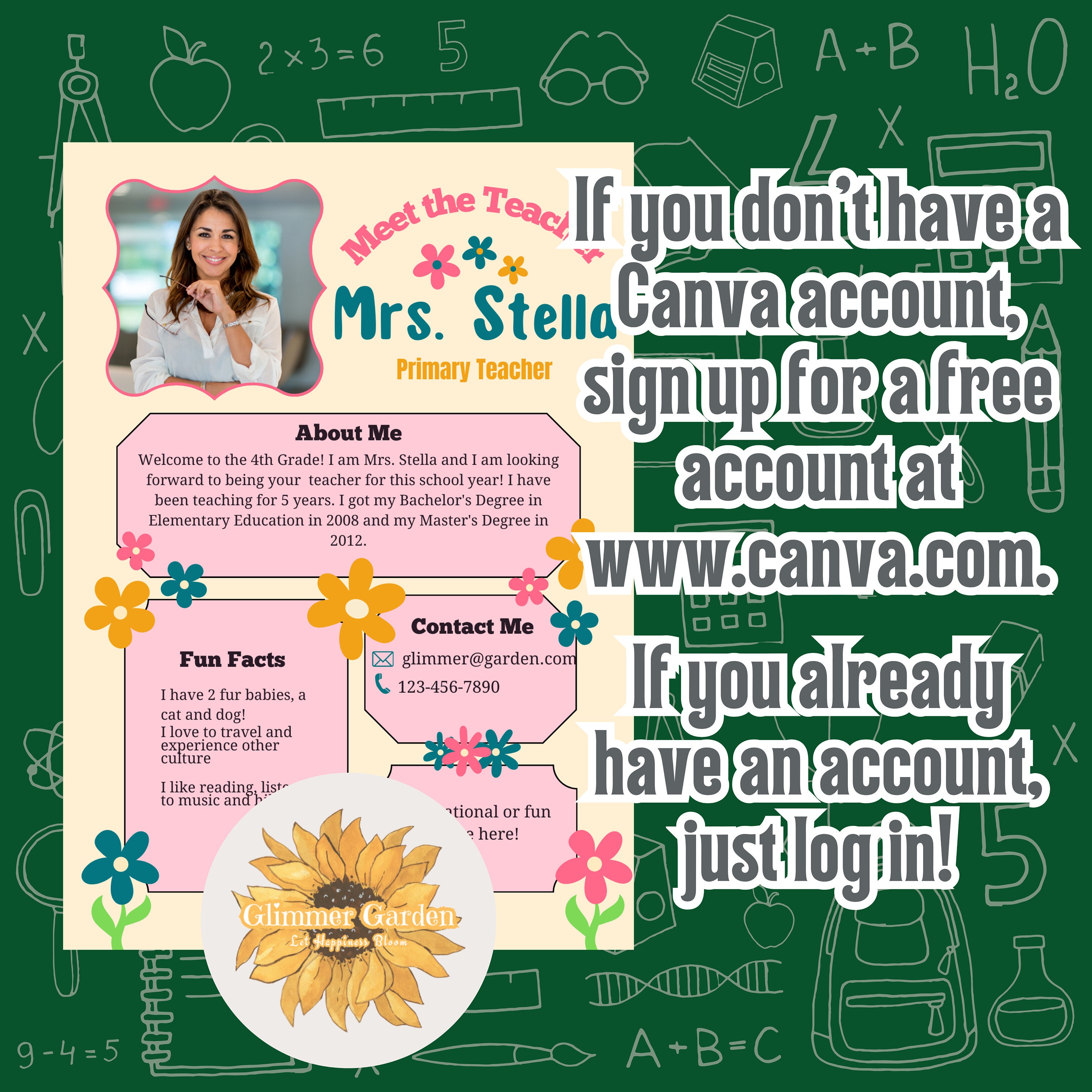 Editable Meet the Teacher Template: Back-to-school Introduction (canva ...