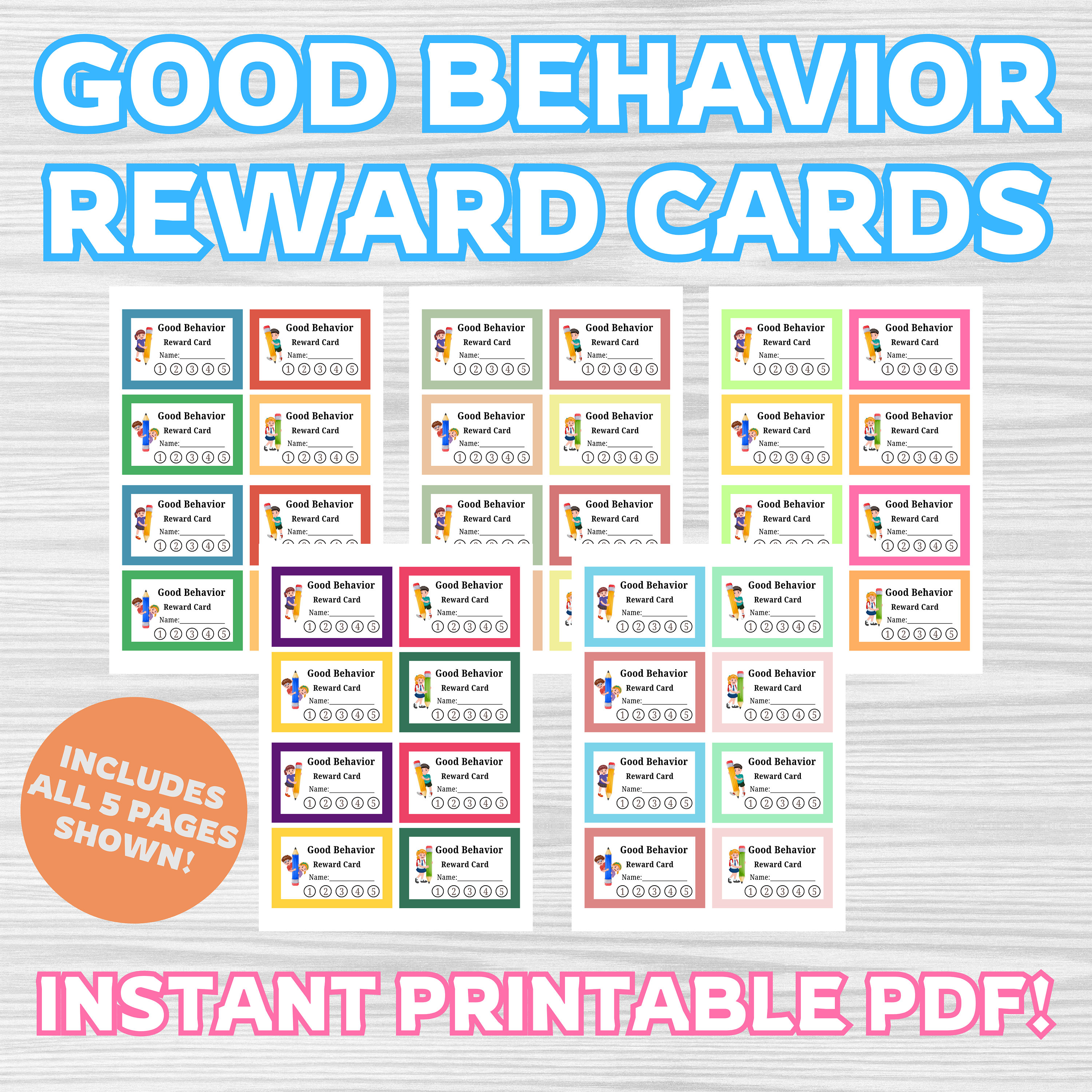Printable Punch Reward Cards for Kids – Set of 5 Colorful Themes | Fun ...