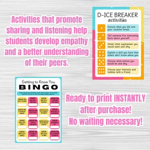 Back to School Ice Breaker Games: Classroom Activities (printable) - Etsy