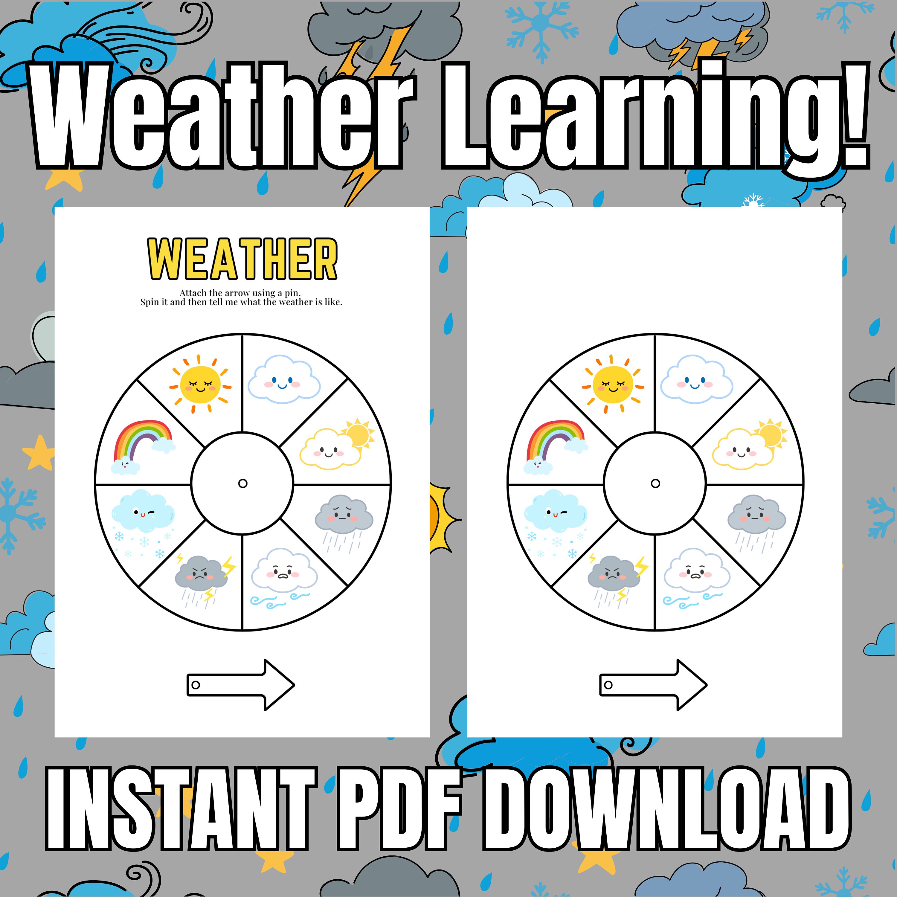 Instant Download Weather Wheel Activity Fun DIY Weather Spinner With ...