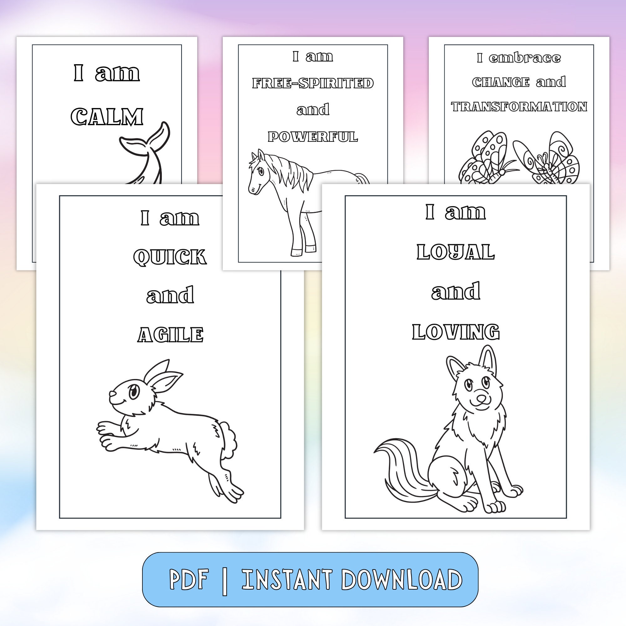 Positive Affirmation Coloring Sheets - Animal Coloring Pages ...