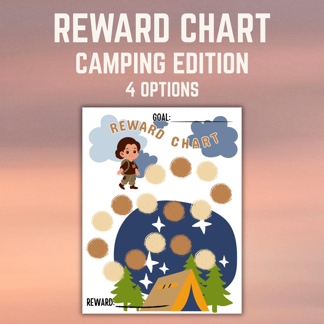 Camping Kids Reward Chart: Behavior & Chore Tracker (instant Download ...