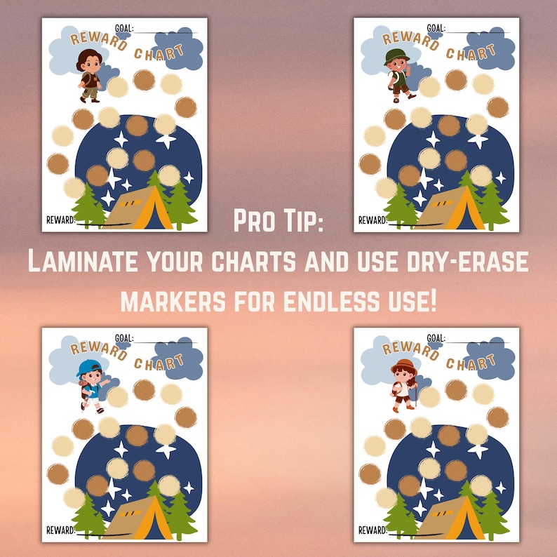Camping Kids Reward Chart: Behavior & Chore Tracker (instant Download ...