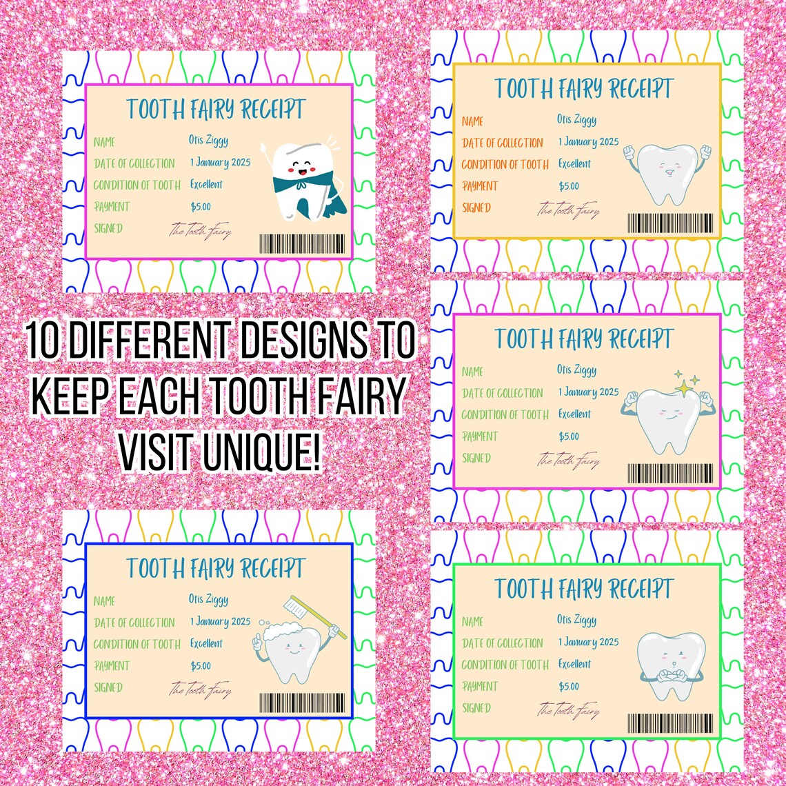 Editable Tooth Fairy Receipt Templates - 10 Magical Designs ...