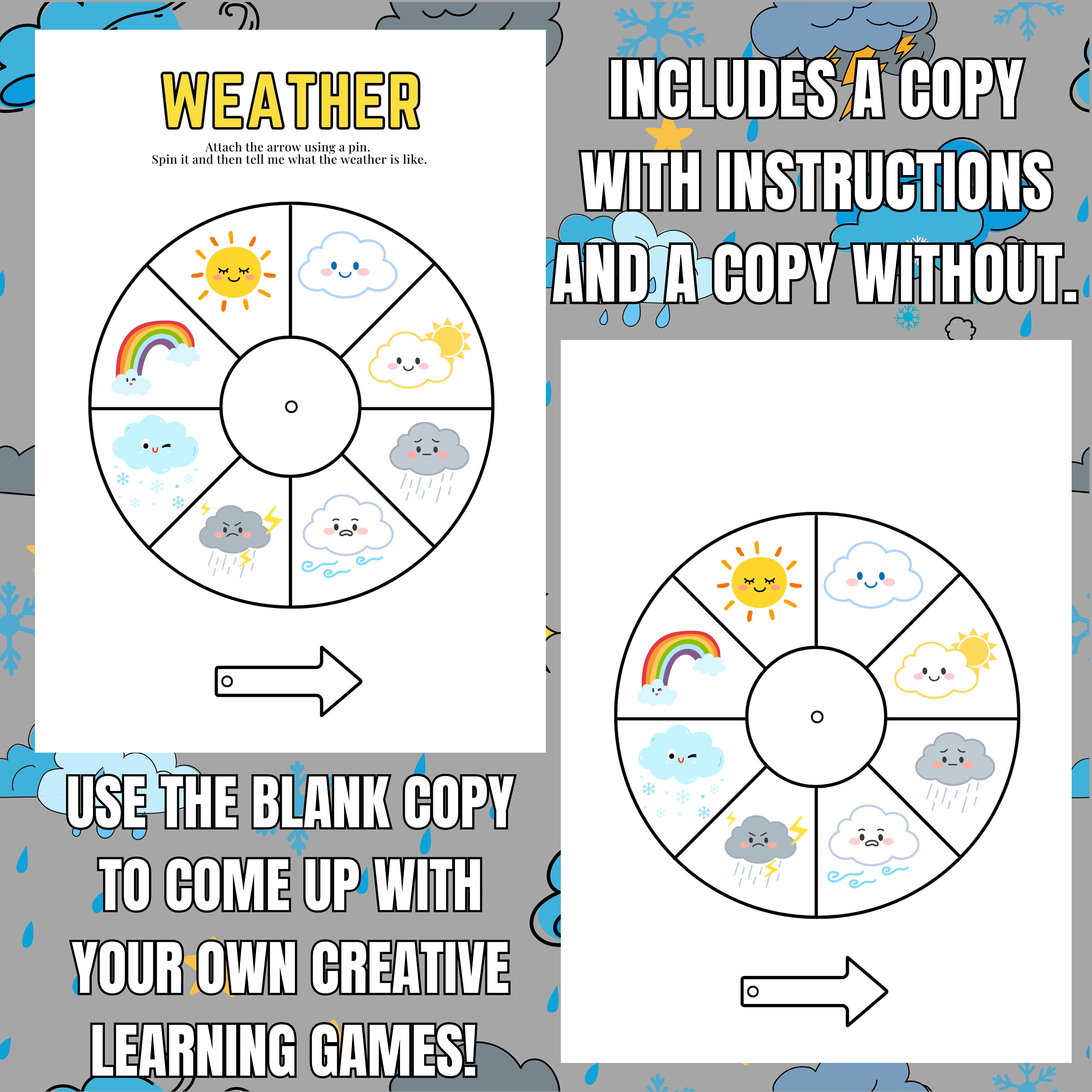 Instant Download Weather Wheel Activity Fun DIY Weather Spinner With ...