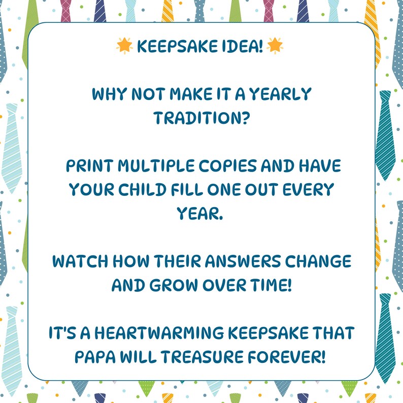 All About Papa Printable: Father's Day Questionnaire (PDF) - Etsy