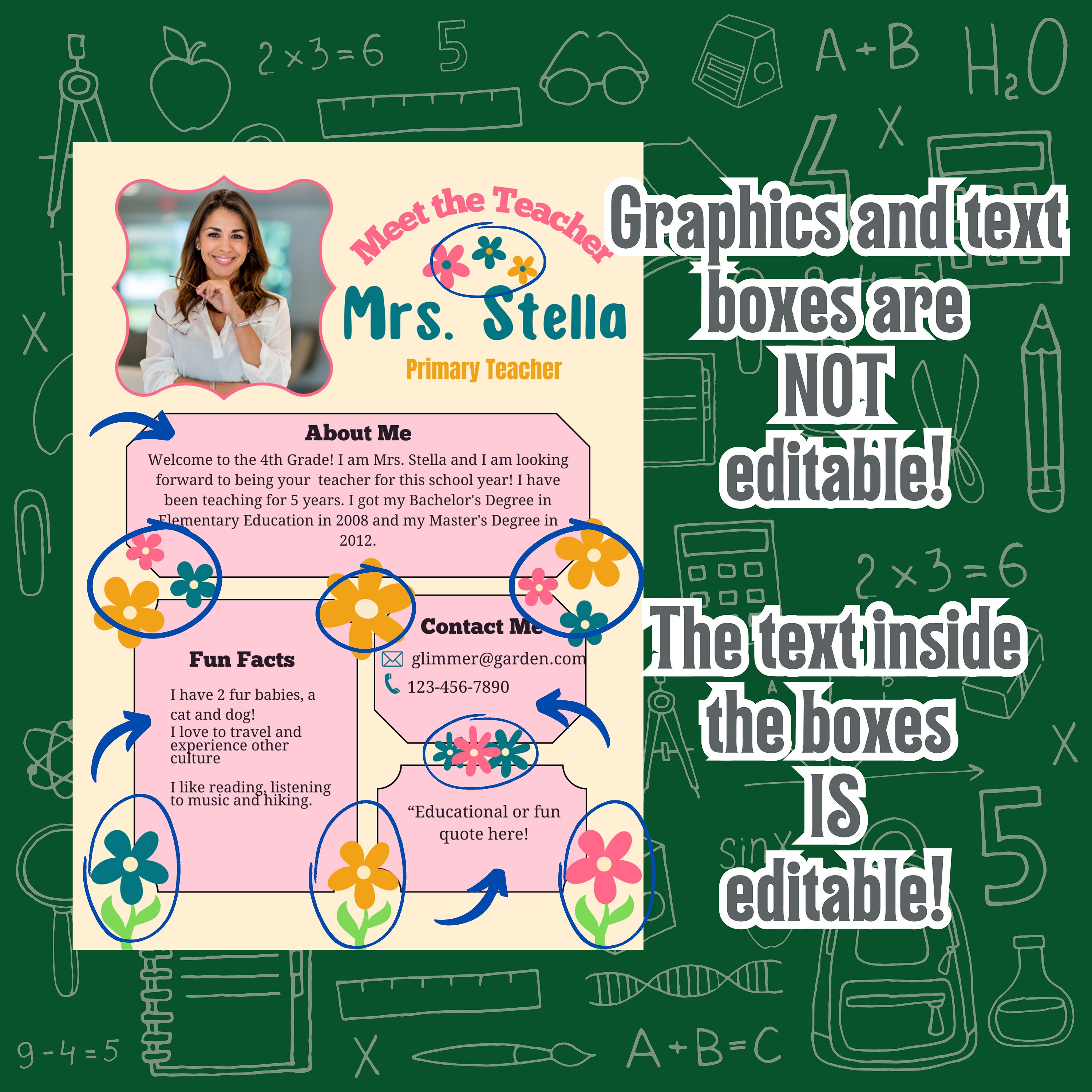 Editable Meet the Teacher Template: Back-to-school Introduction (canva ...
