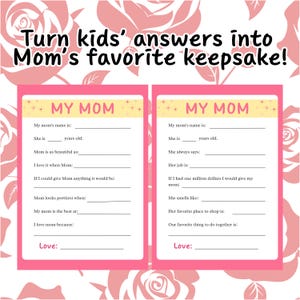 Mother's Day Questionnaire for Kids: Printable Activity (digital ...