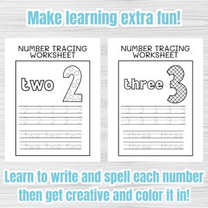 Fun & Cute Printable Number Tracing Worksheets 1-10 - Color-in Numbers ...