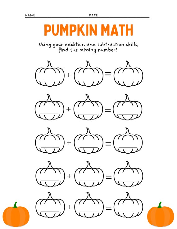 Fall Addition Worksheets