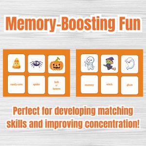 Printable Halloween Matching Cards Set – Fun & Spooky 18-card Game for ...