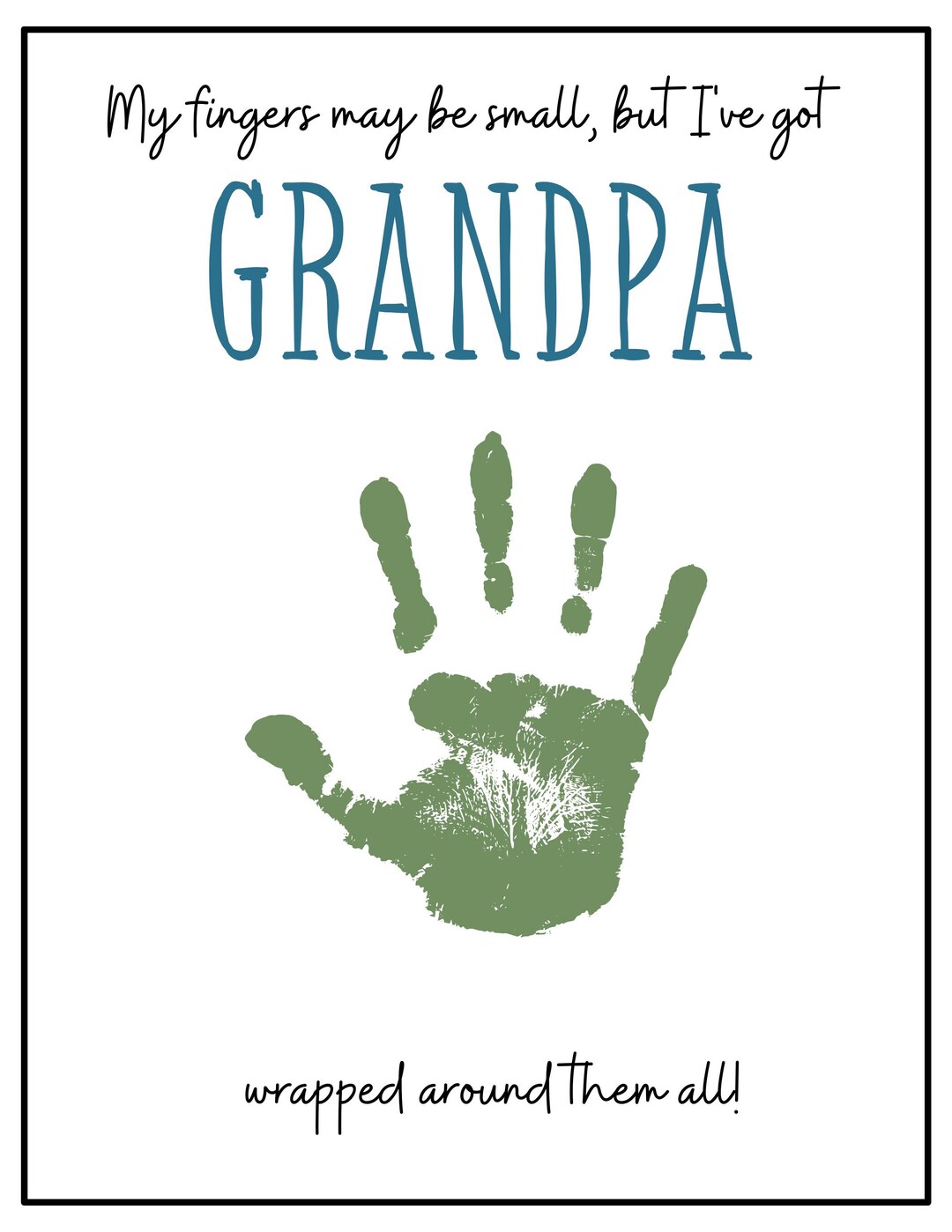 Handprint Grandpa Printable / Father's Day Gift / Father's Day Art ...