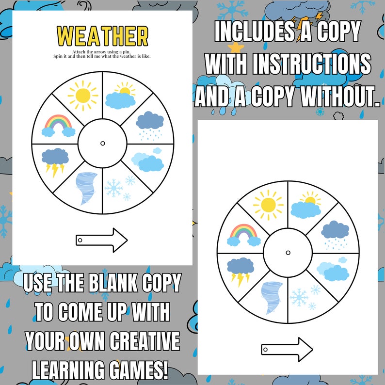 Weather Wheel Activity: DIY Weather Spinner, Classroom Worksheet ...