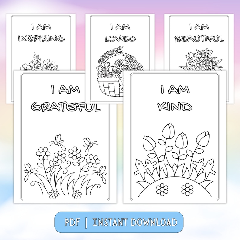 Positive Affirmation Coloring Sheets - Inspirational Coloring Pages ...