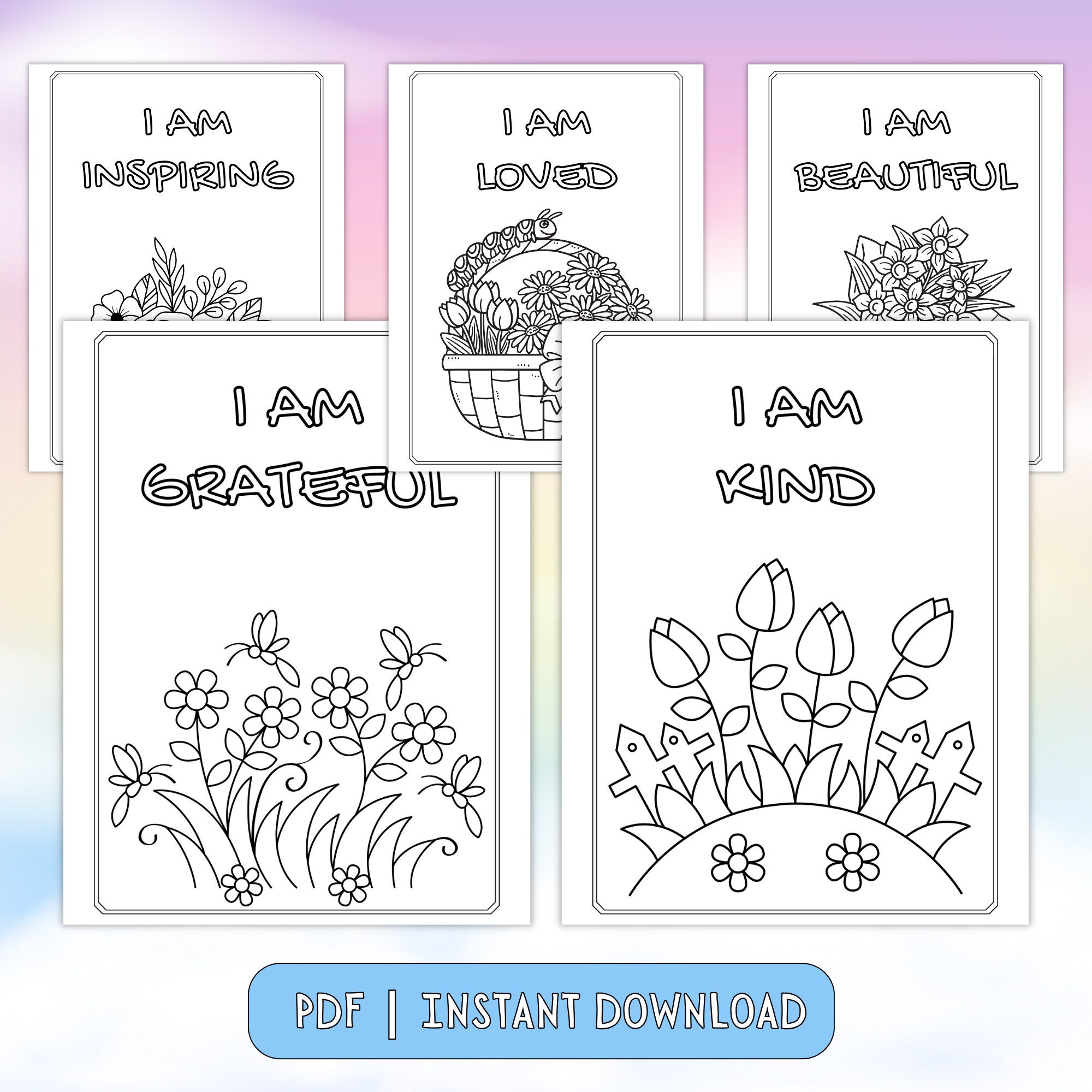 Positive Affirmation Coloring Sheets - Inspirational Coloring Pages ...