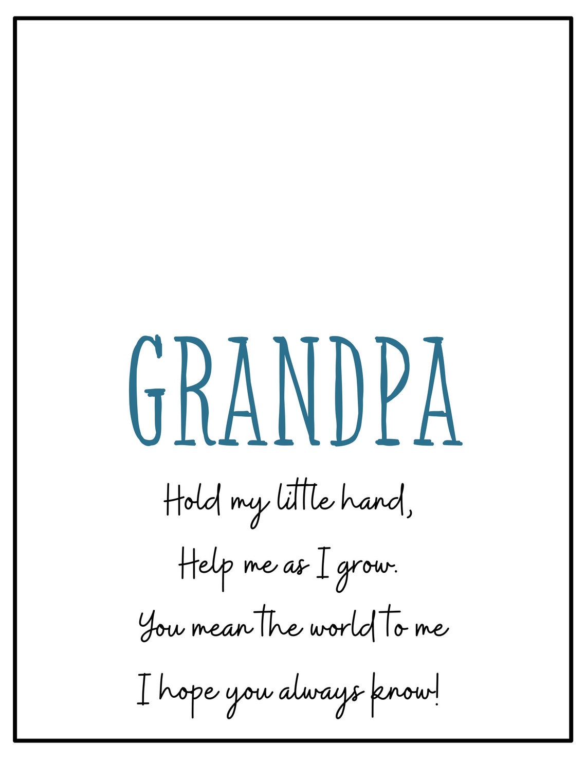 Handprint Grandpa Printable / Father's Day Gift / Father's Day Art ...
