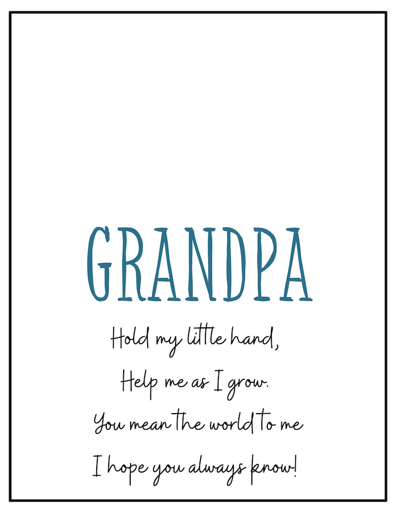 Handprint Grandpa Printable / Father's Day Gift / Father's Day Art ...
