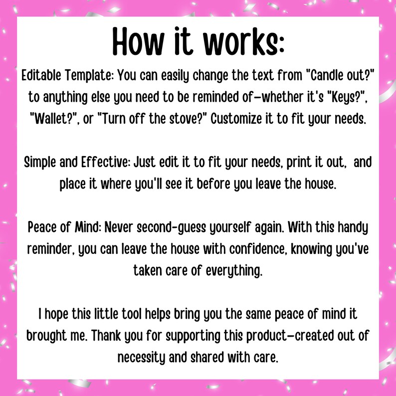 ADHD Reminder Template: Customizable Door Sign (canva Link) (printable ...