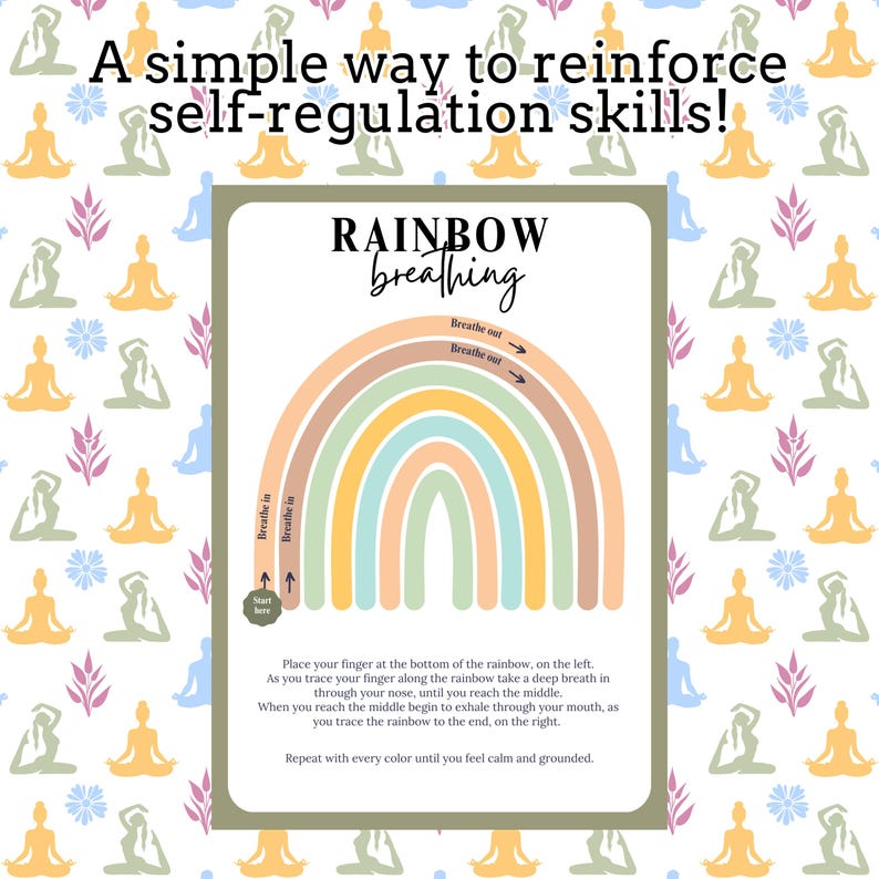 Mindfulness Breathing Technique Cards for Kids: Boho Calm Down Tools ...