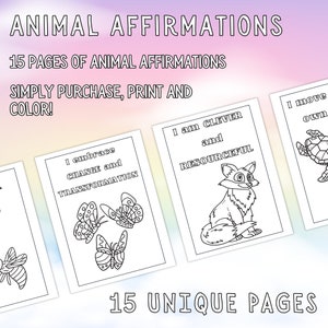 Positive Affirmation Coloring Sheets - Animal Coloring Pages ...