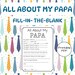 All About Papa Printable: Father's Day Questionnaire (PDF) - Etsy
