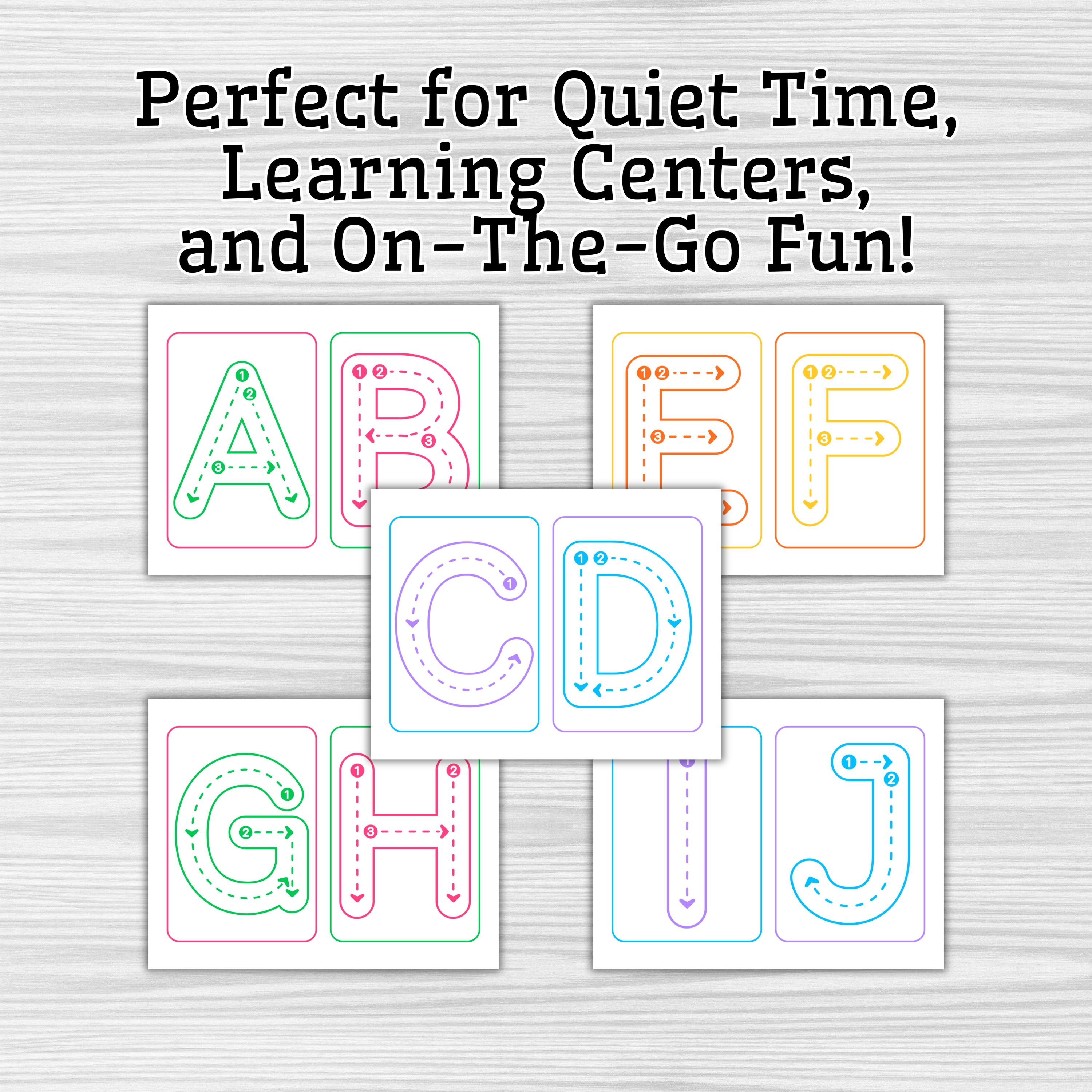 Uppercase Alphabet Tracing Cards: Preschool Handwriting Practice ...