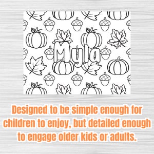 Personalized Fall-themed Coloring Page - Custom Name Printable ...