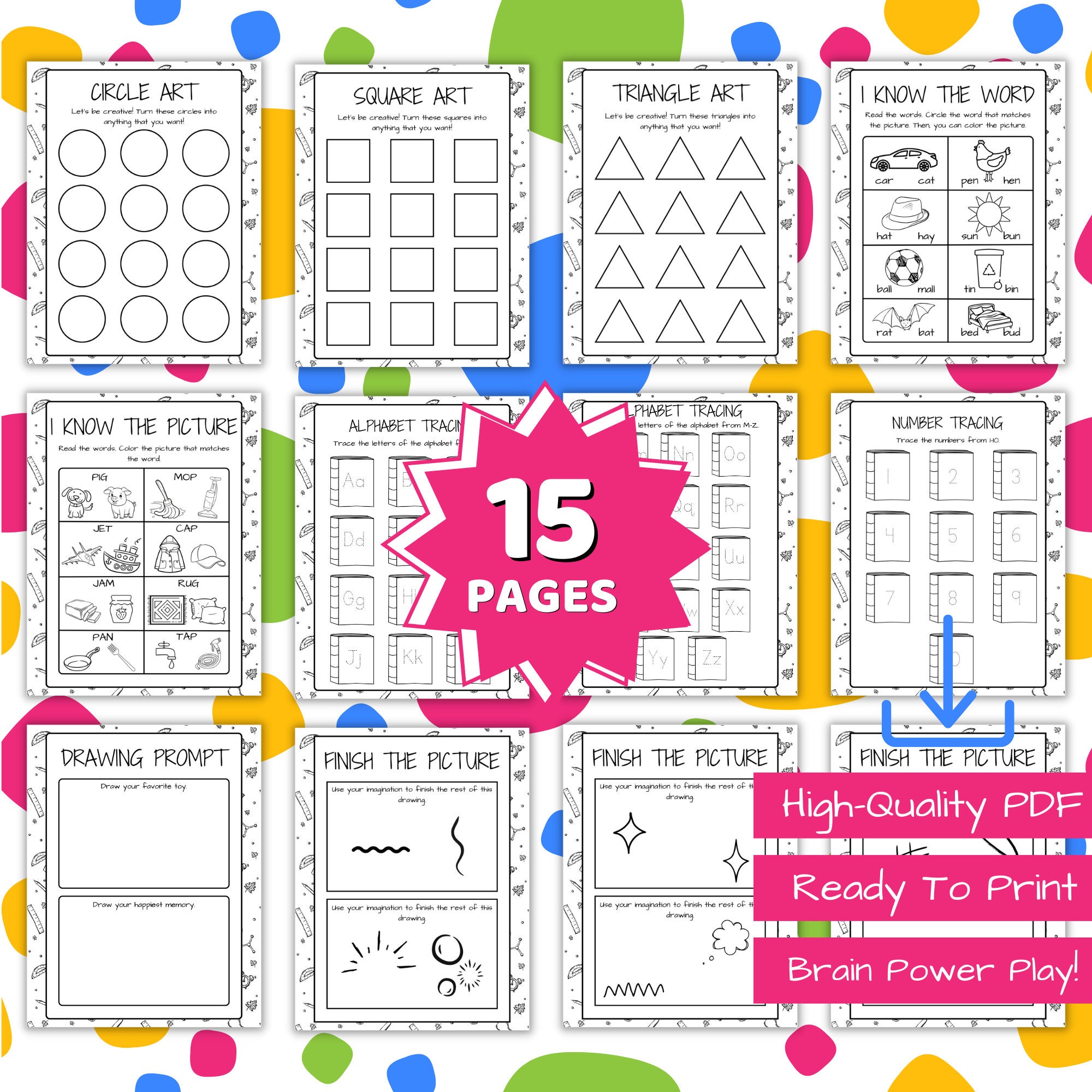 Brain Power Playtime: 15 Printable Pages of Fun and Challenging ...
