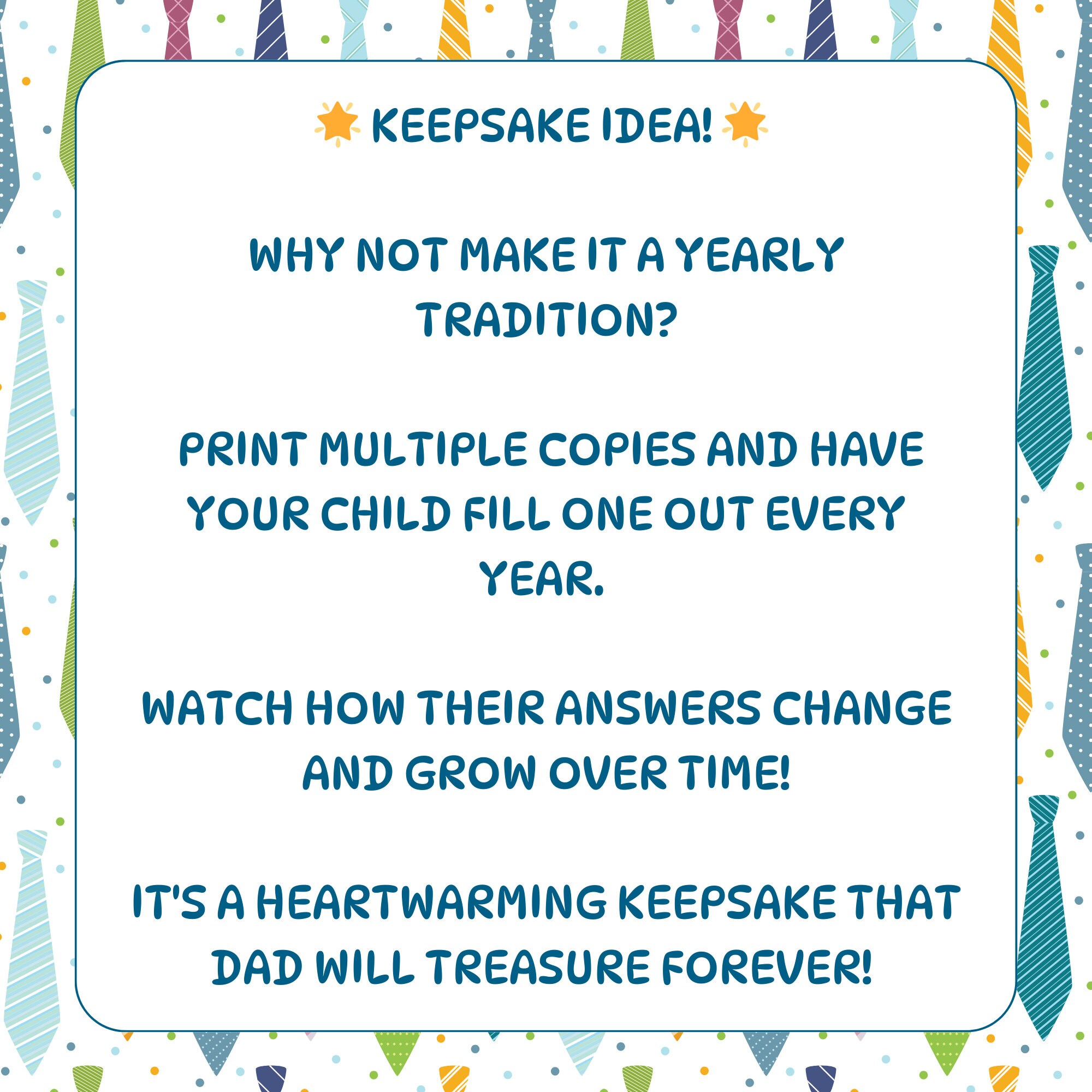 All About Dad Printable Questionnaire: Fill-in Keepsake (digital ...