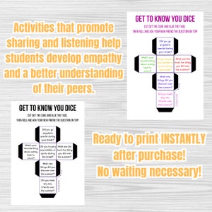 Get to Know You Dice Printable - Fun and Engaging Icebreaker for Kids ...