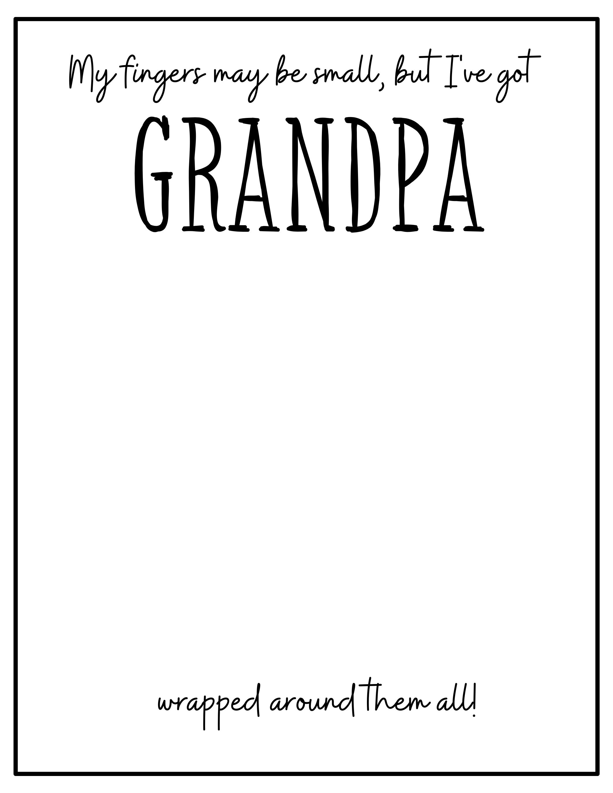 Handprint Grandpa Printable / Father's Day Gift / Father's Day Art ...