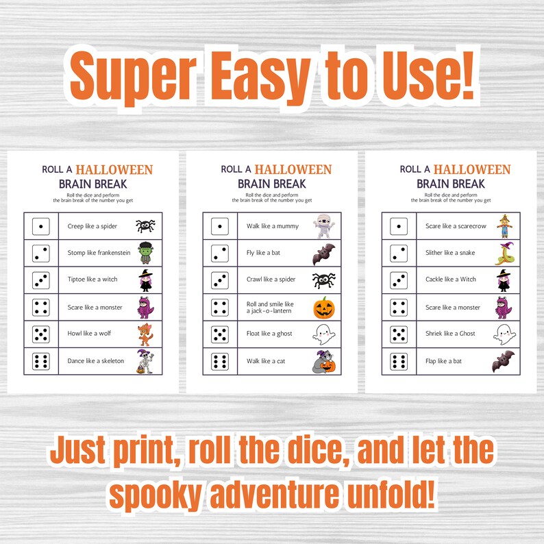 Halloween Roll the Dice Adventure: 3 Unique Printables for Spooky Fun ...