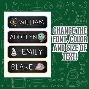 Groovy School Class Name Labels - Editable Canva Template With 8 Unique ...