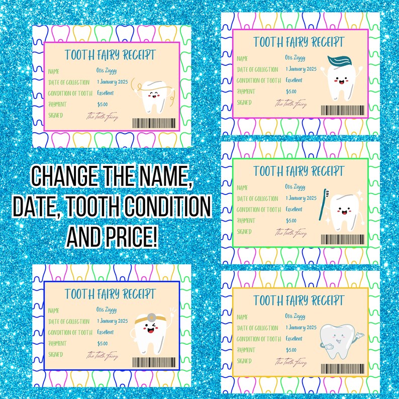 Editable Tooth Fairy Receipt Templates - 10 Magical Designs ...