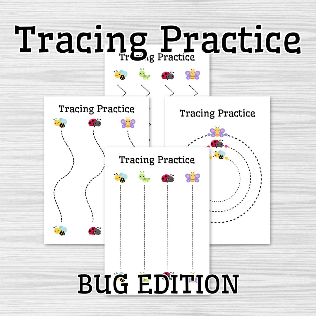 Bug Tracing Worksheets: Preschool Fine Motor Skills (PDF Download) Ages ...