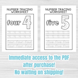 Fun & Cute Printable Number Tracing Worksheets 1-10 - Color-in Numbers ...
