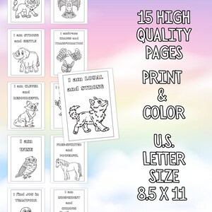 Positive Affirmation Coloring Sheets - Animal Coloring Pages ...