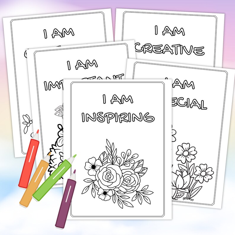 Positive Affirmation Coloring Sheets - Inspirational Coloring Pages ...