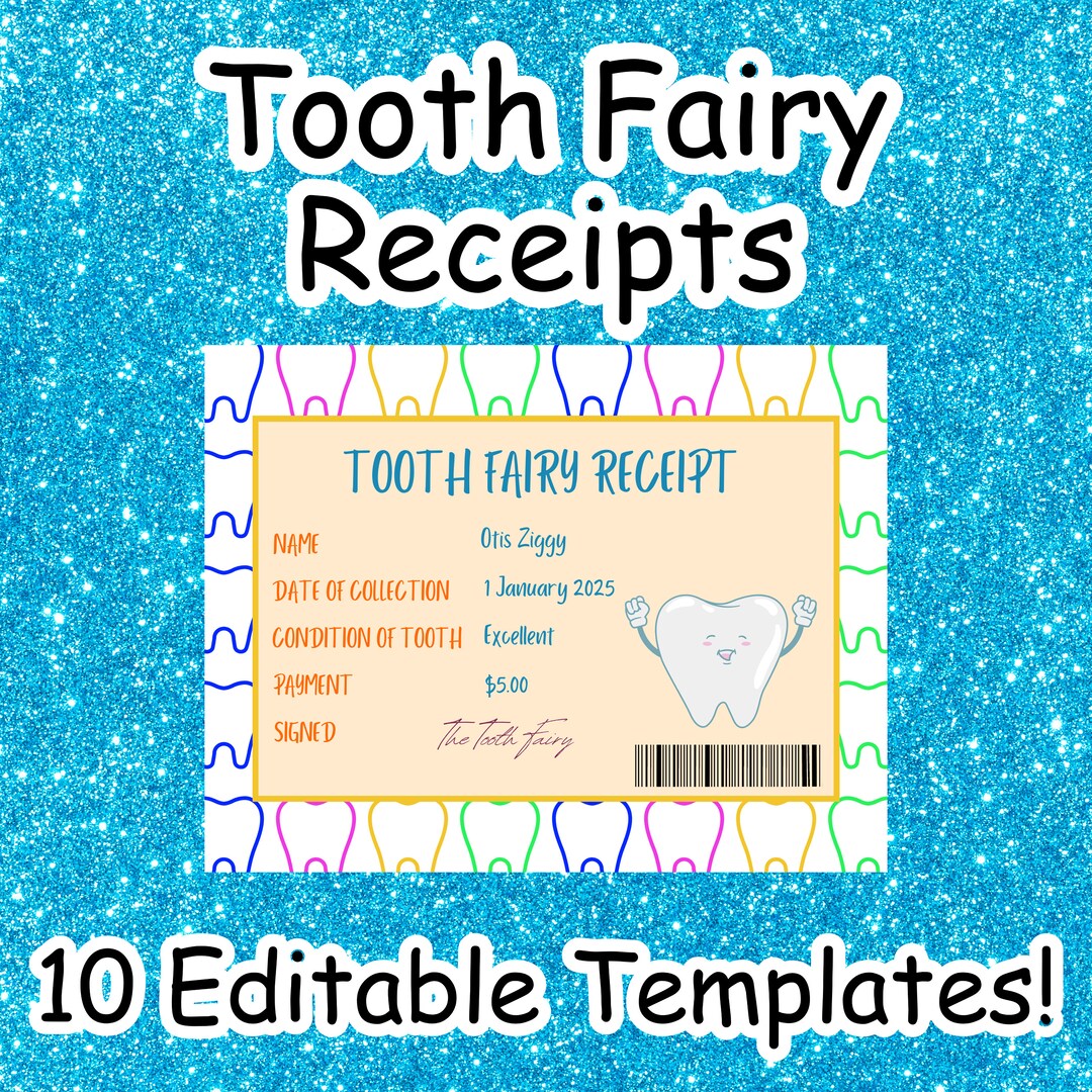 Editable Tooth Fairy Receipt Templates - 10 Magical Designs ...