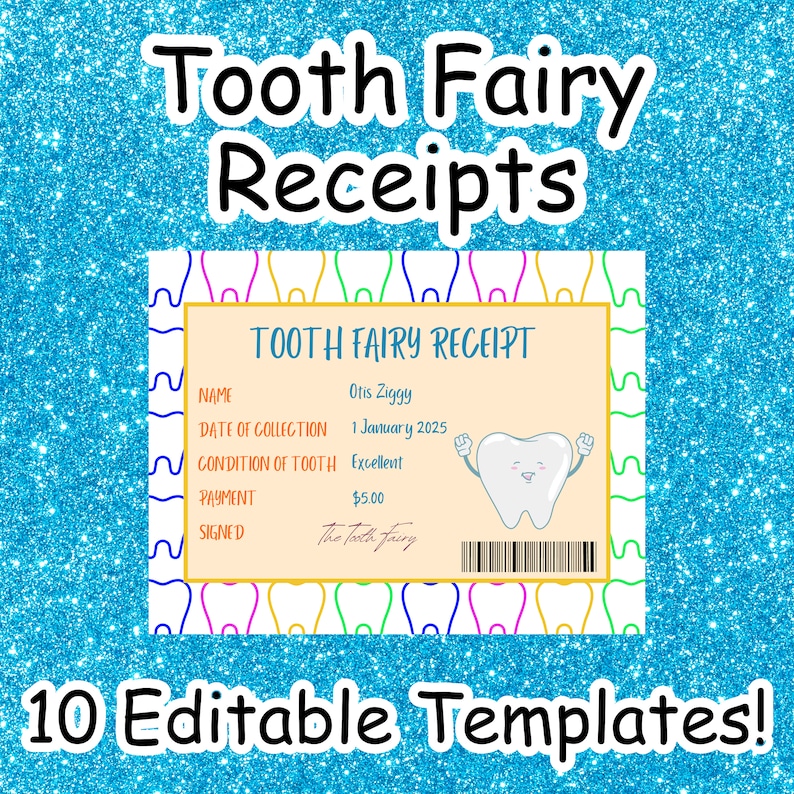 Editable Tooth Fairy Receipt Templates - 10 Magical Designs ...