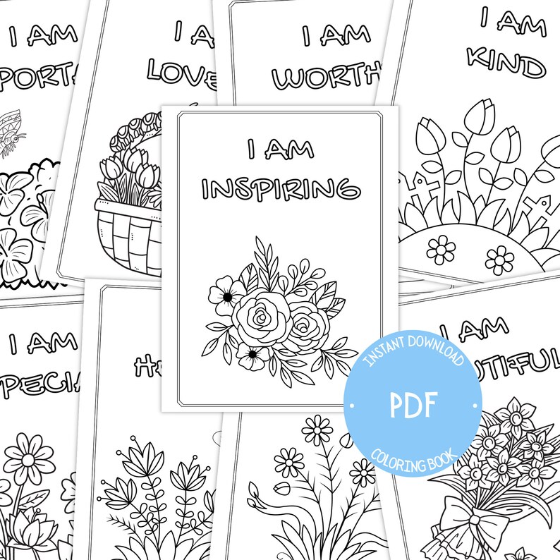 Positive Affirmation Coloring Sheets - Inspirational Coloring Pages ...