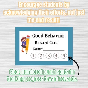 Printable Punch Reward Cards: Classroom Behavior Tracker (digital ...