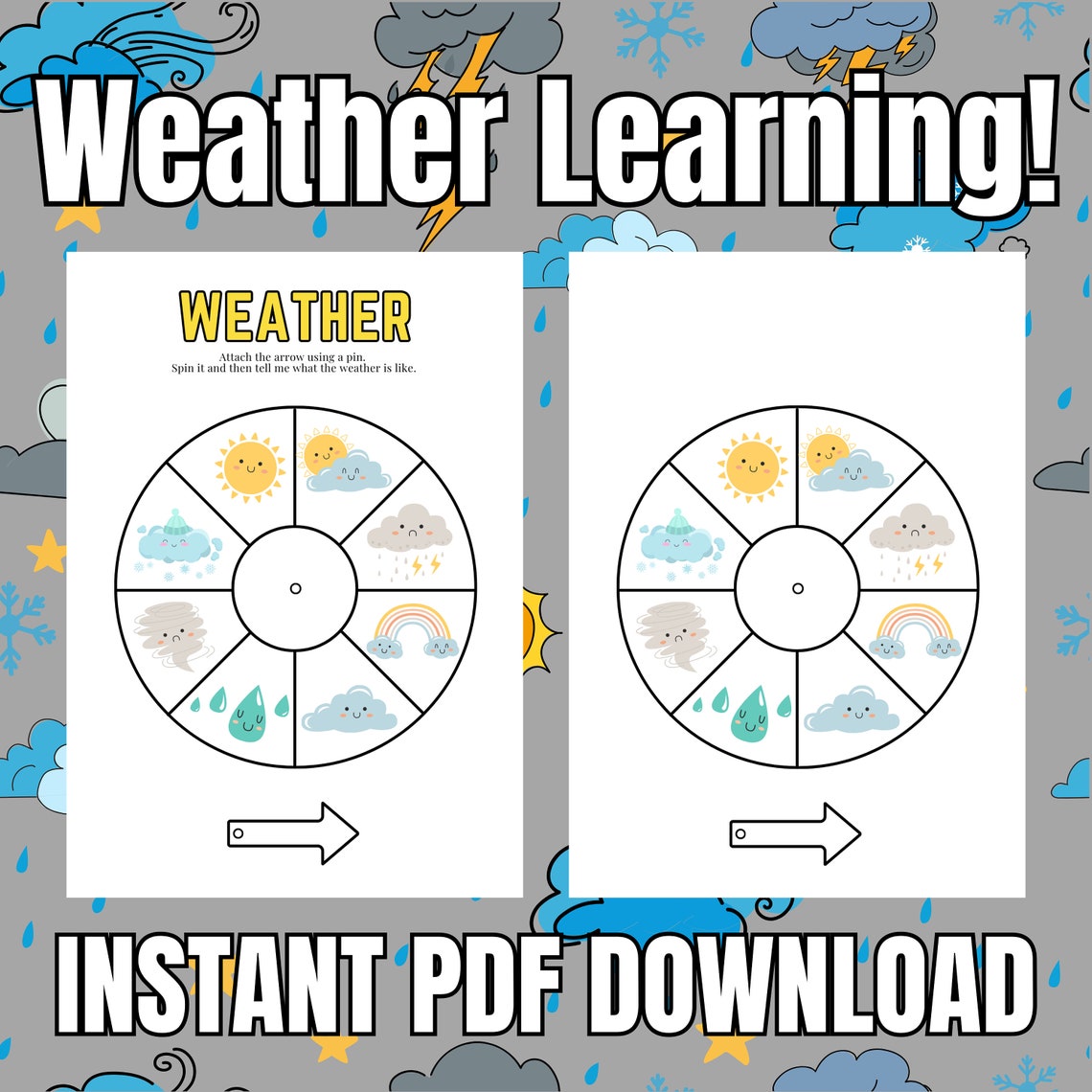 Weather Wheel Activity: DIY Printable Classroom Worksheet (digital ...