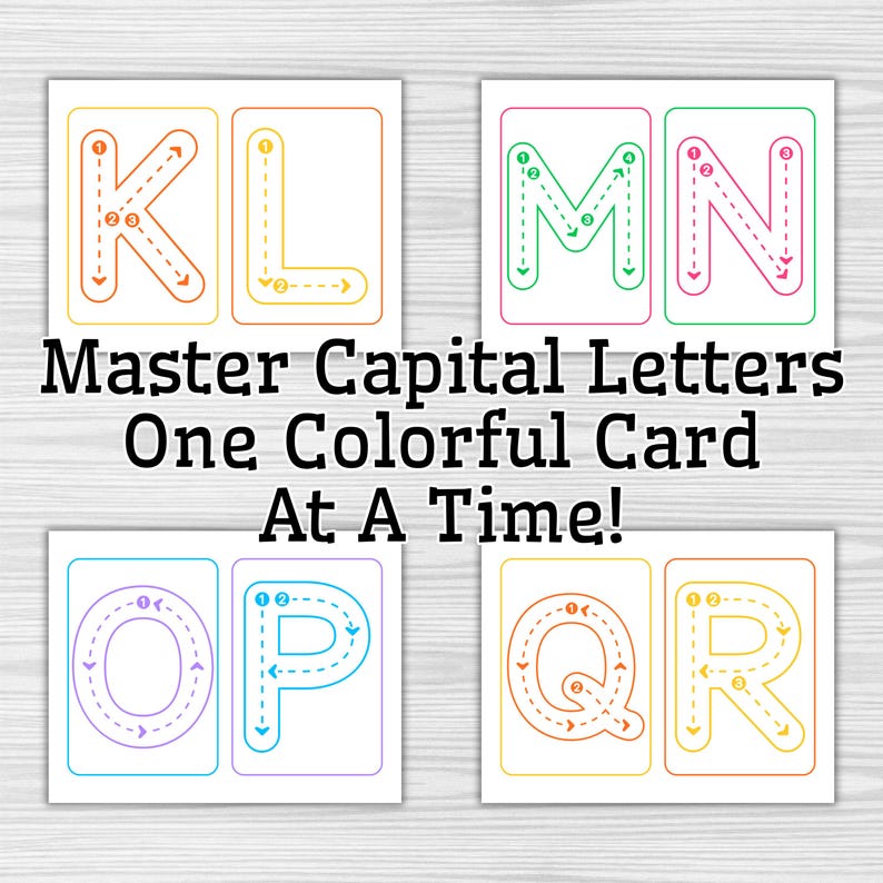 Uppercase Alphabet Tracing Cards: Preschool Handwriting Practice ...