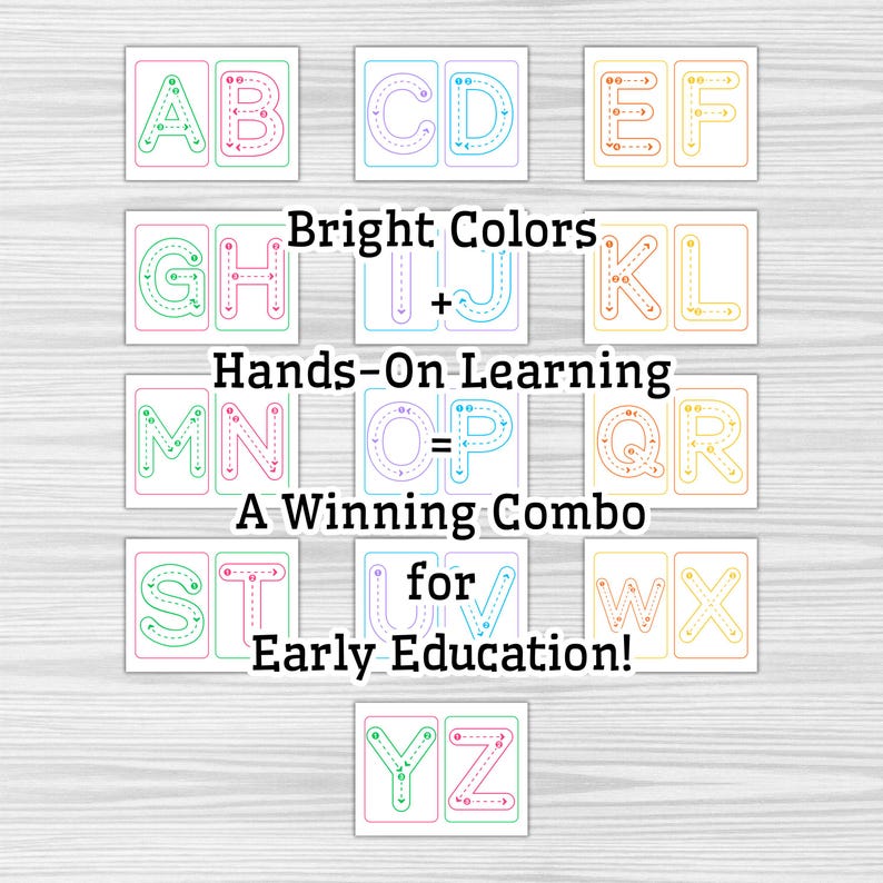 Uppercase Alphabet Tracing Cards: Preschool Handwriting Practice ...