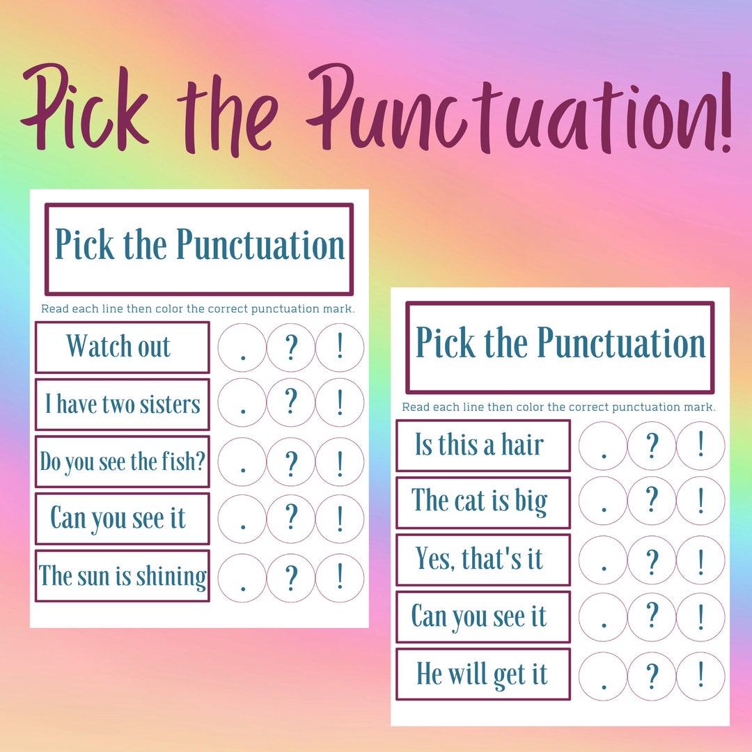 Learn to Write / Punctuation Practice / Grammar Activity / Learning Fun ...